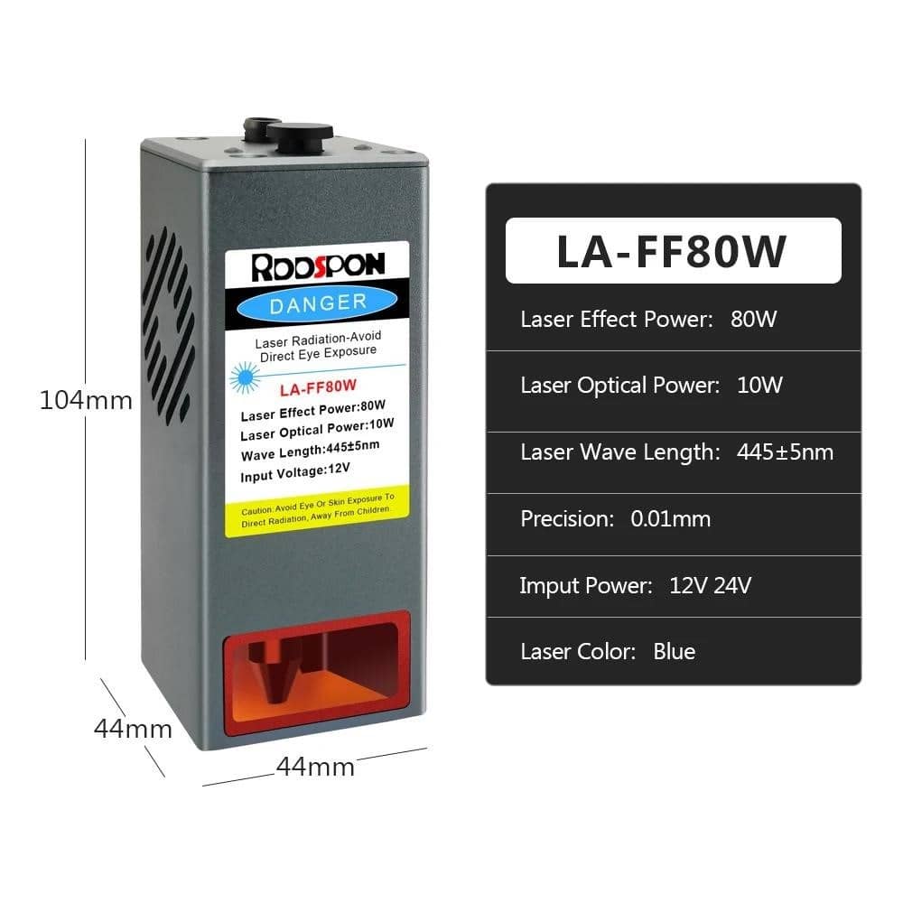 Laserski modul velike snage 80 W 12 V/24 V CNC laserska glava s TTL ...