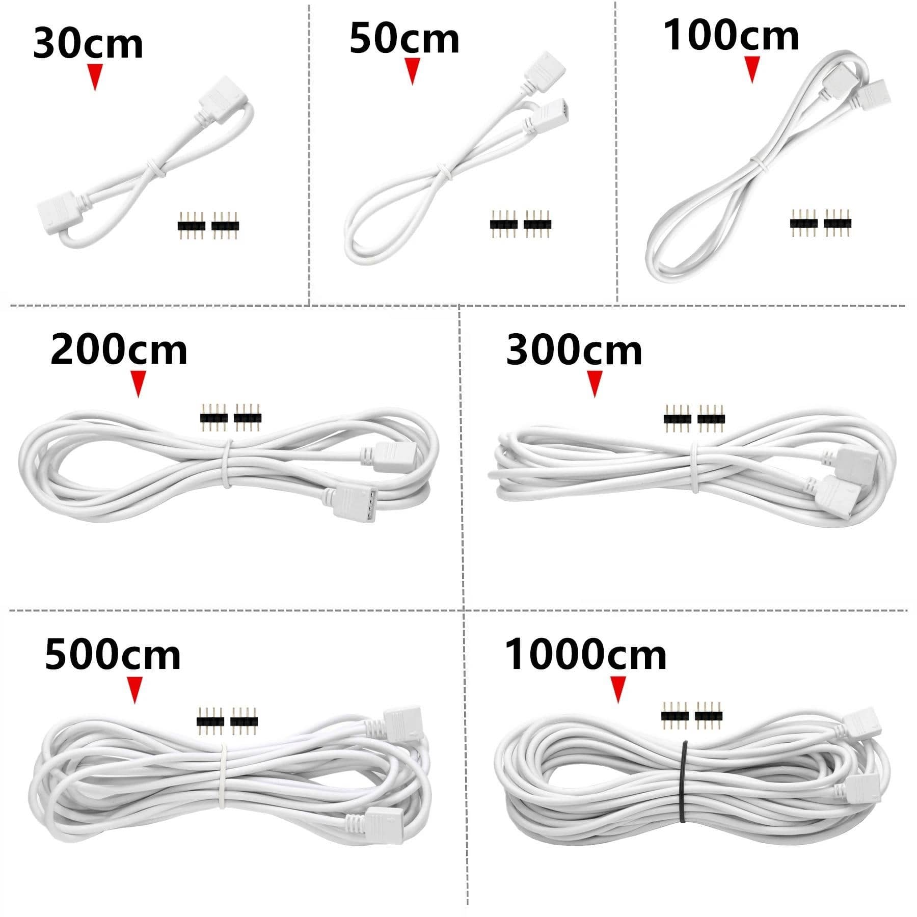 4 PIN RGB led konektor Produžni kabel Kabel Žica + 4 pinski konektori ...